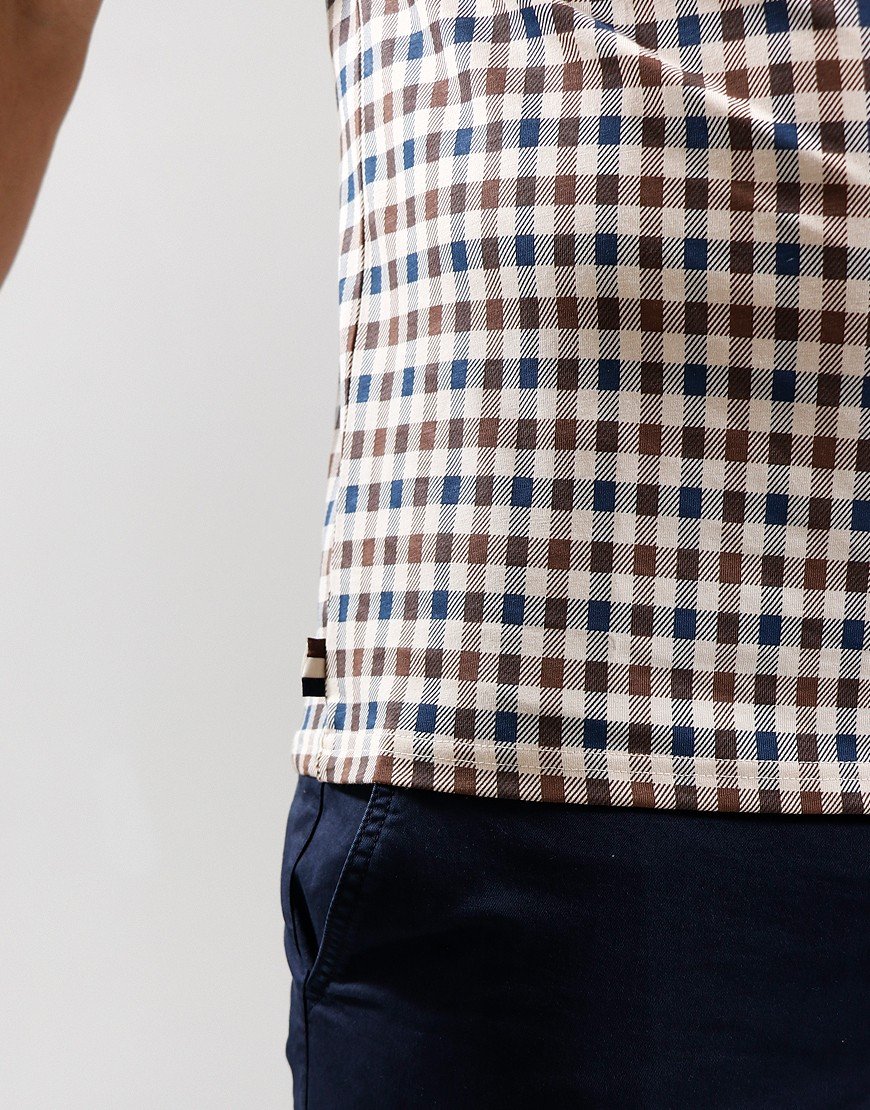 Aquascutum Club Check T-Shirt Beige - Terraces Menswear