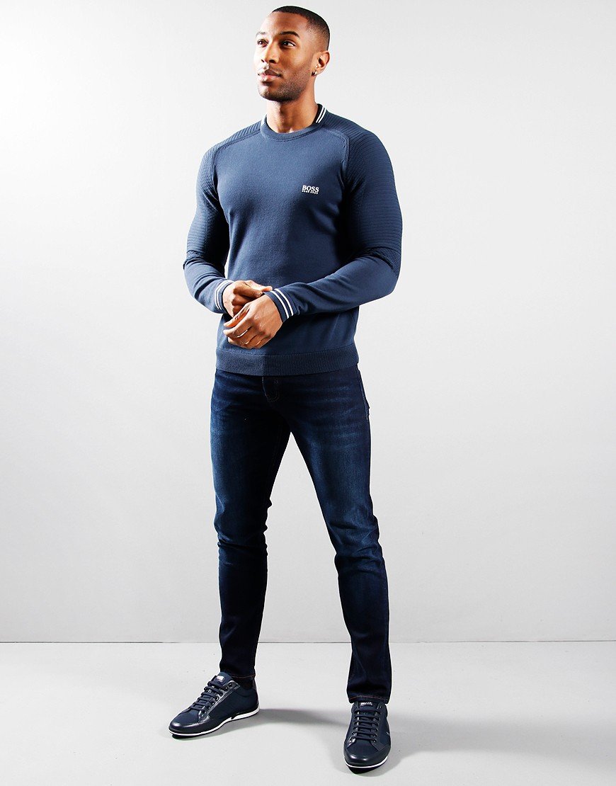 BOSS Ronard Crew Sweat Navy - Terraces Menswear