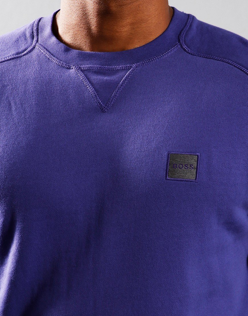 BOSS Westart 1 Crew Sweat Medium Purple - Terraces Menswear