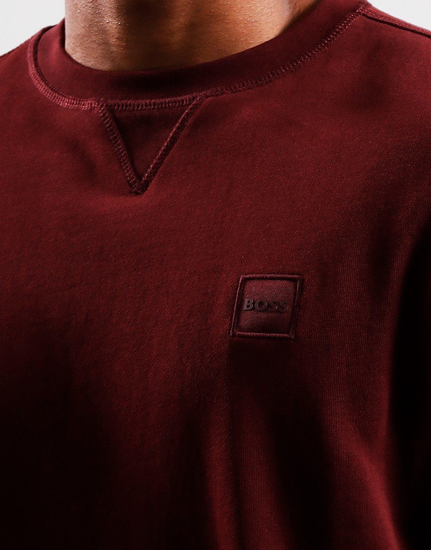 BOSS Westart Crew Sweat Dark Red - Terraces Menswear