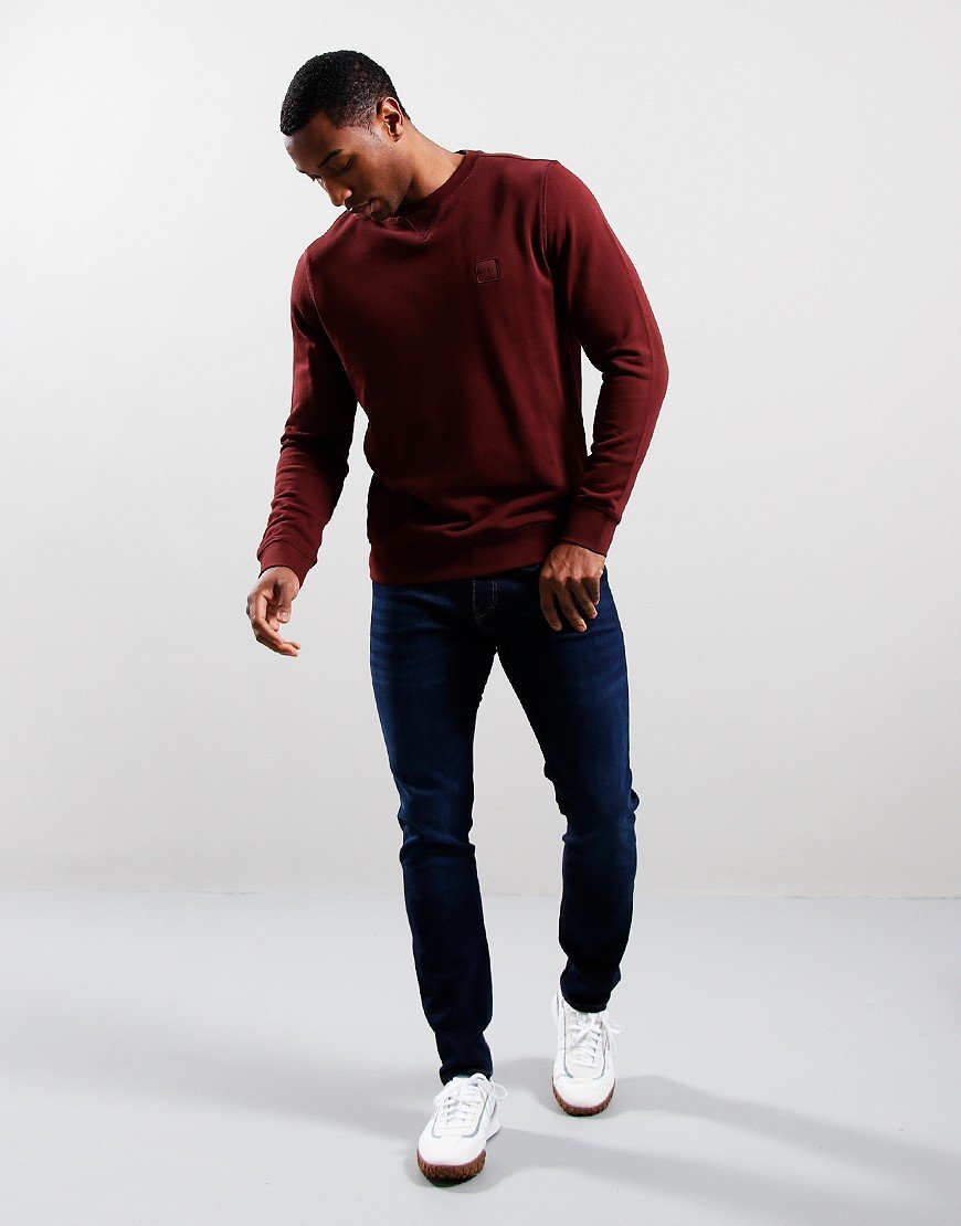 BOSS Westart Crew Sweat Dark Red - Terraces Menswear