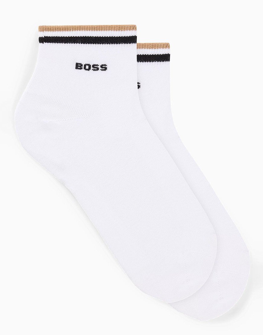 BOSS Short Length Stripe Socks White - Terraces Menswear
