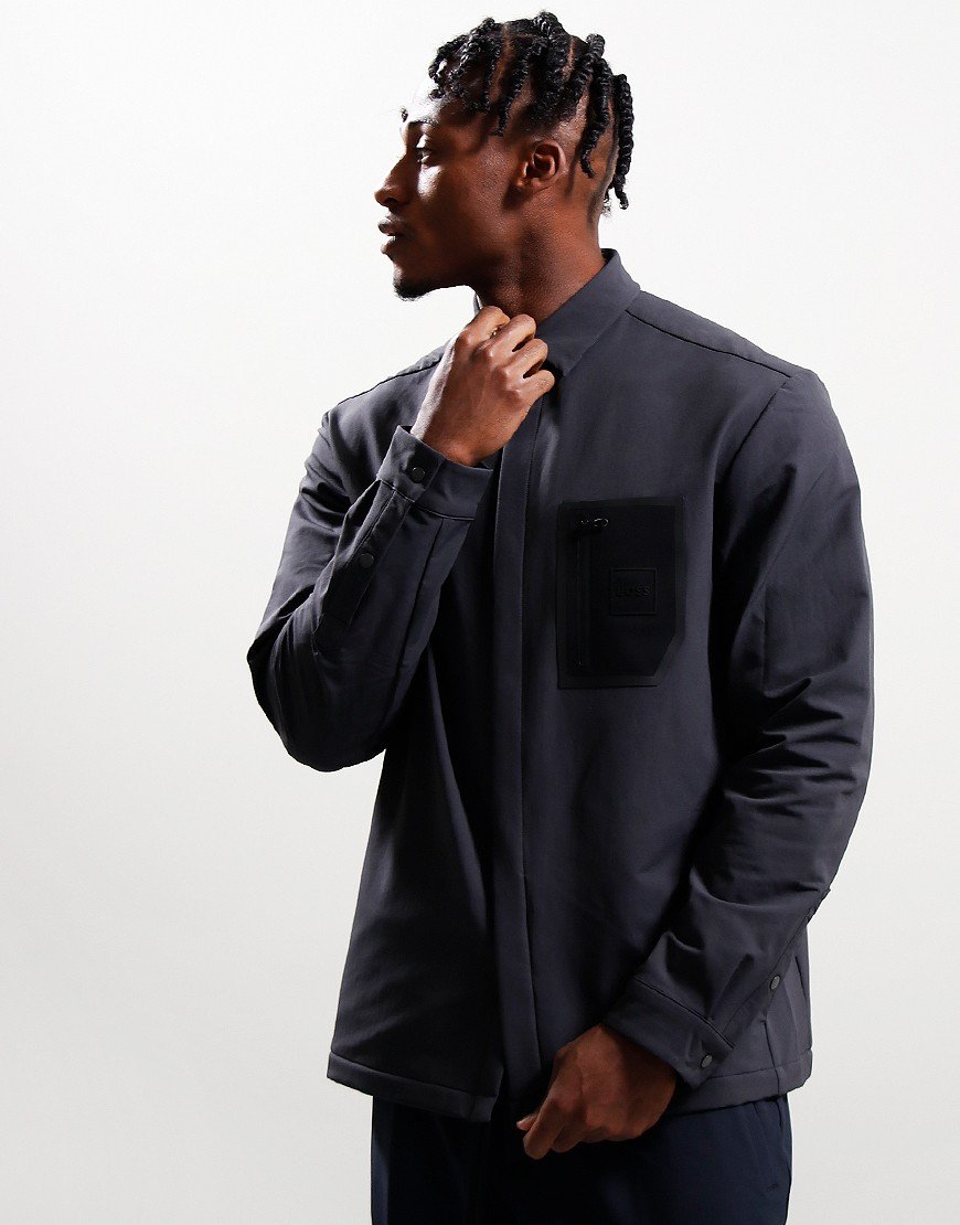BOSS Burel_X Overshirt Dark Grey - Terraces Menswear