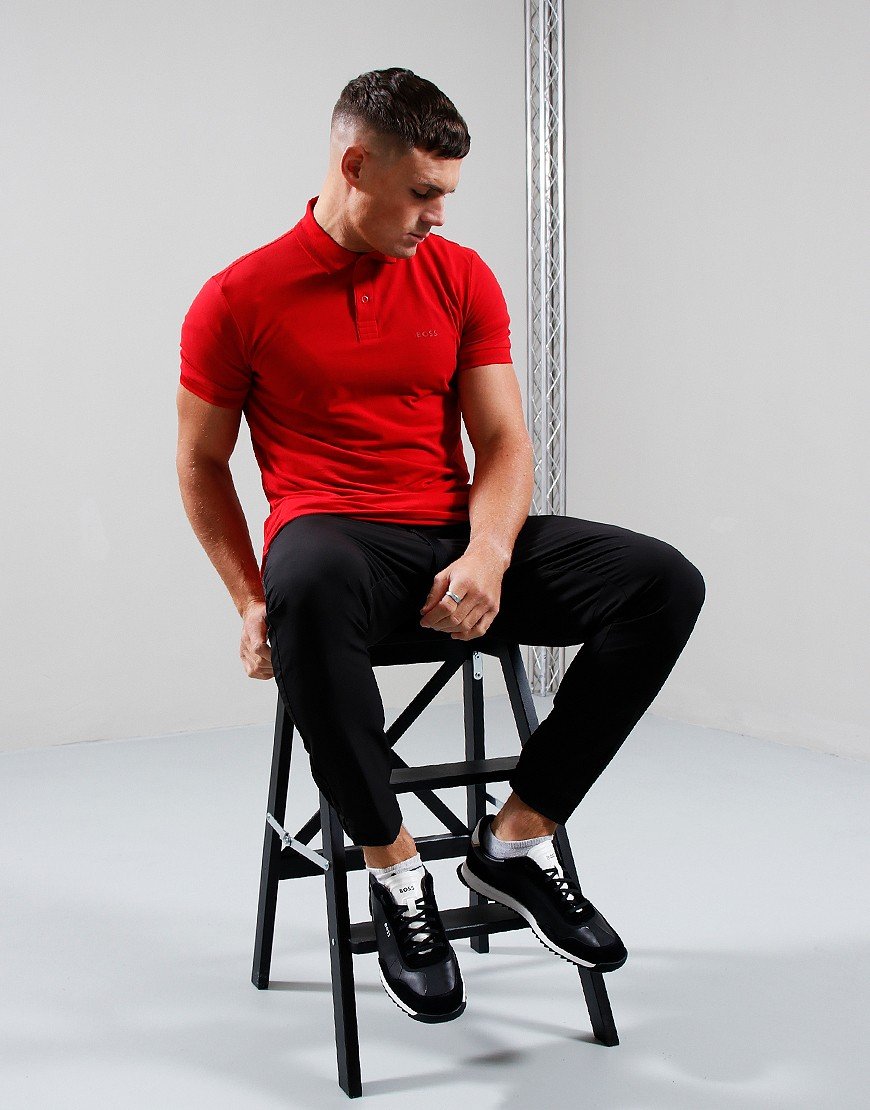 BOSS Pio 1 Polo Shirt Medium Red - Terraces Menswear