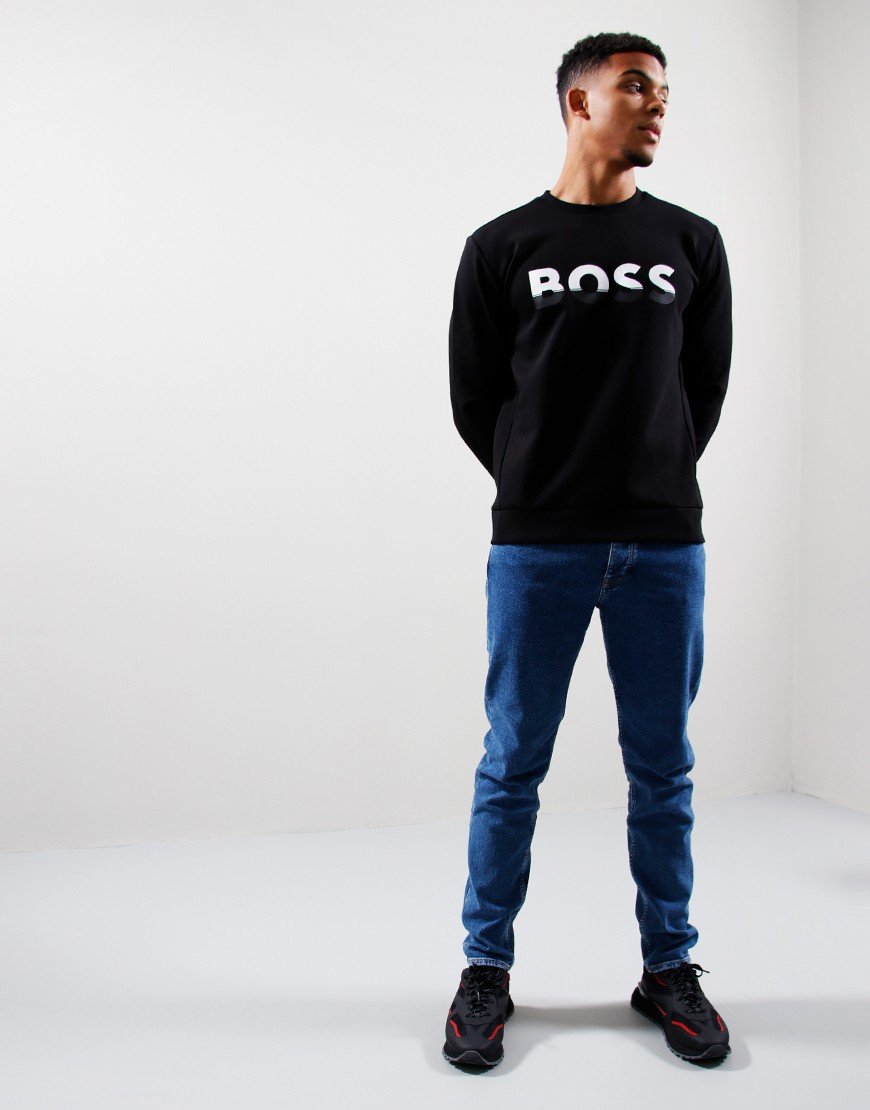 BOSS Salbo 1 Crew Sweat Black - Terraces Menswear