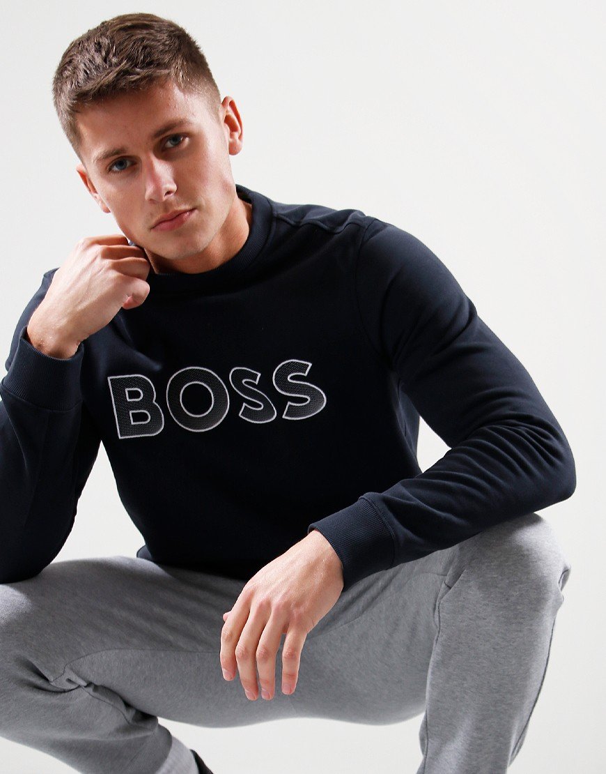 BOSS Salbo Sweat Dark Blue - Terraces Menswear