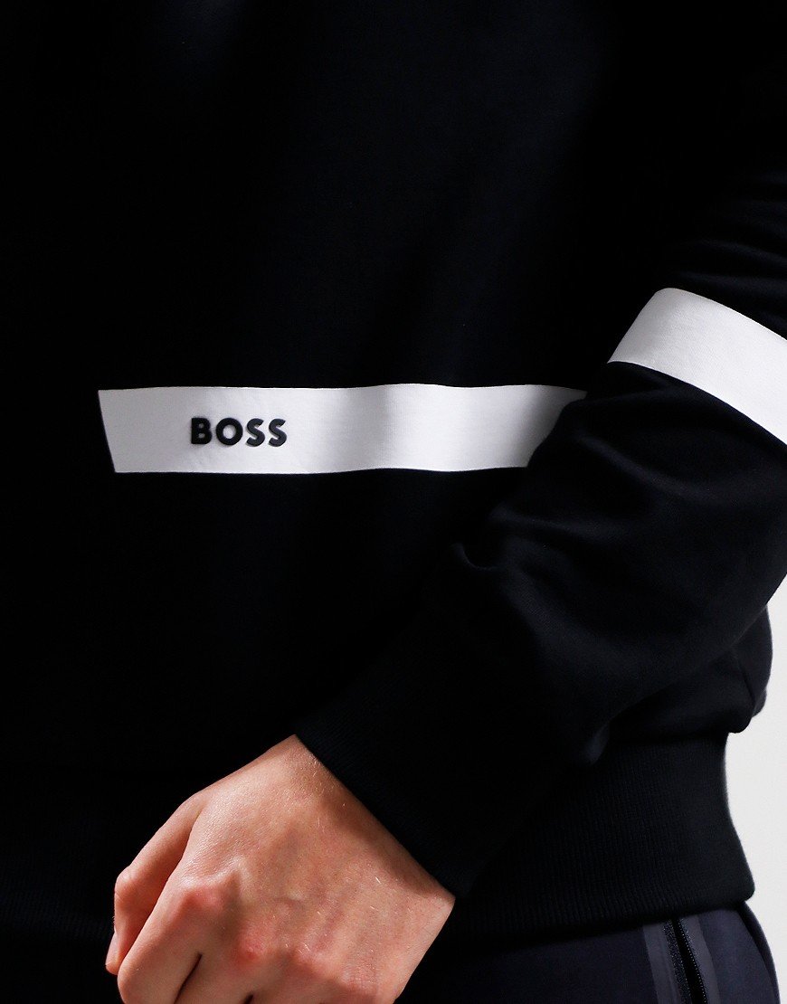 BOSS Sweat 1 Half Zip Black - Terraces Menswear