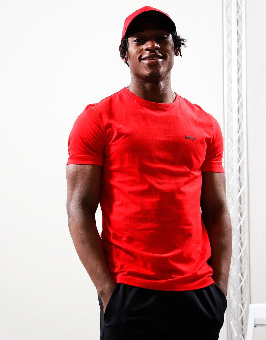 BOSS Tee Curved Bright Red - Terraces Menswear