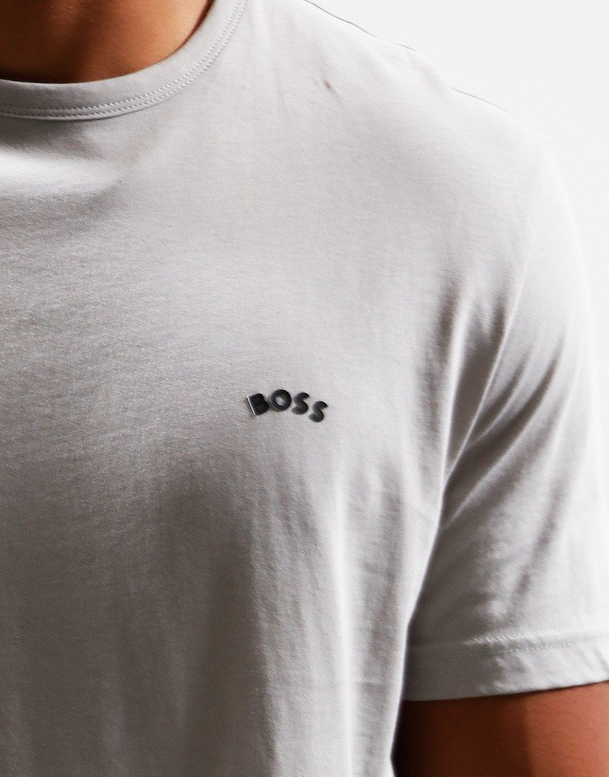 BOSS Tee Curved Open Grey - Terraces Menswear