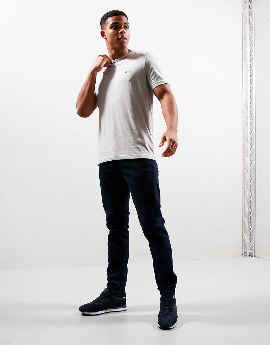BOSS Tee Curved Open Grey - Terraces Menswear