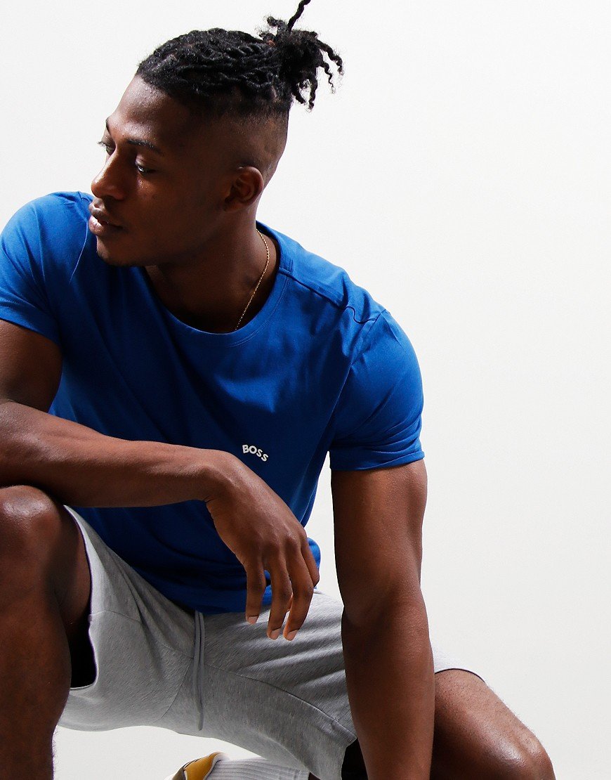 BOSS Tee Curved Bright Blue - Terraces Menswear