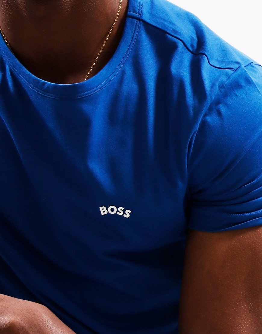 BOSS Tee Curved Bright Blue - Terraces Menswear