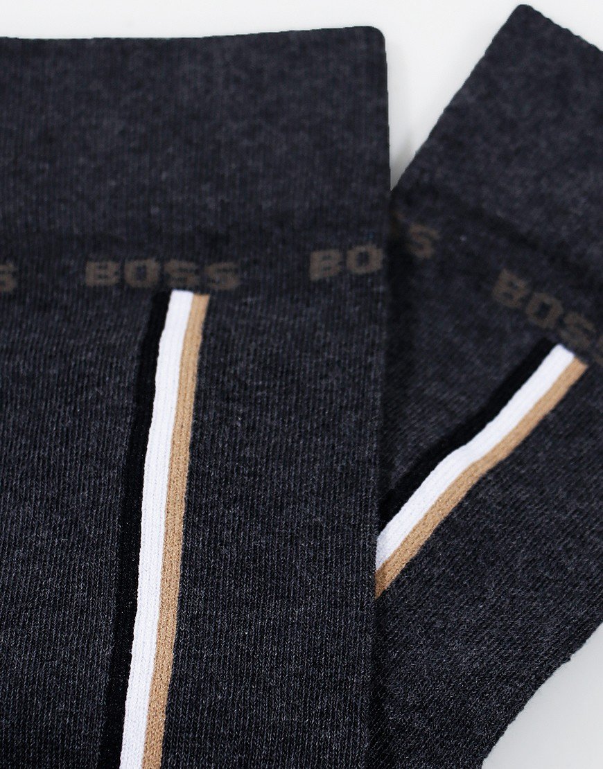 BOSS 2 Pack RS Iconic Socks Charcoal - Terraces Menswear