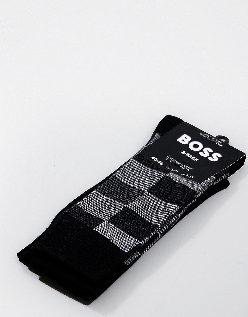 BOSS 2 Pack RS Stripe Socks Black - Terraces Menswear