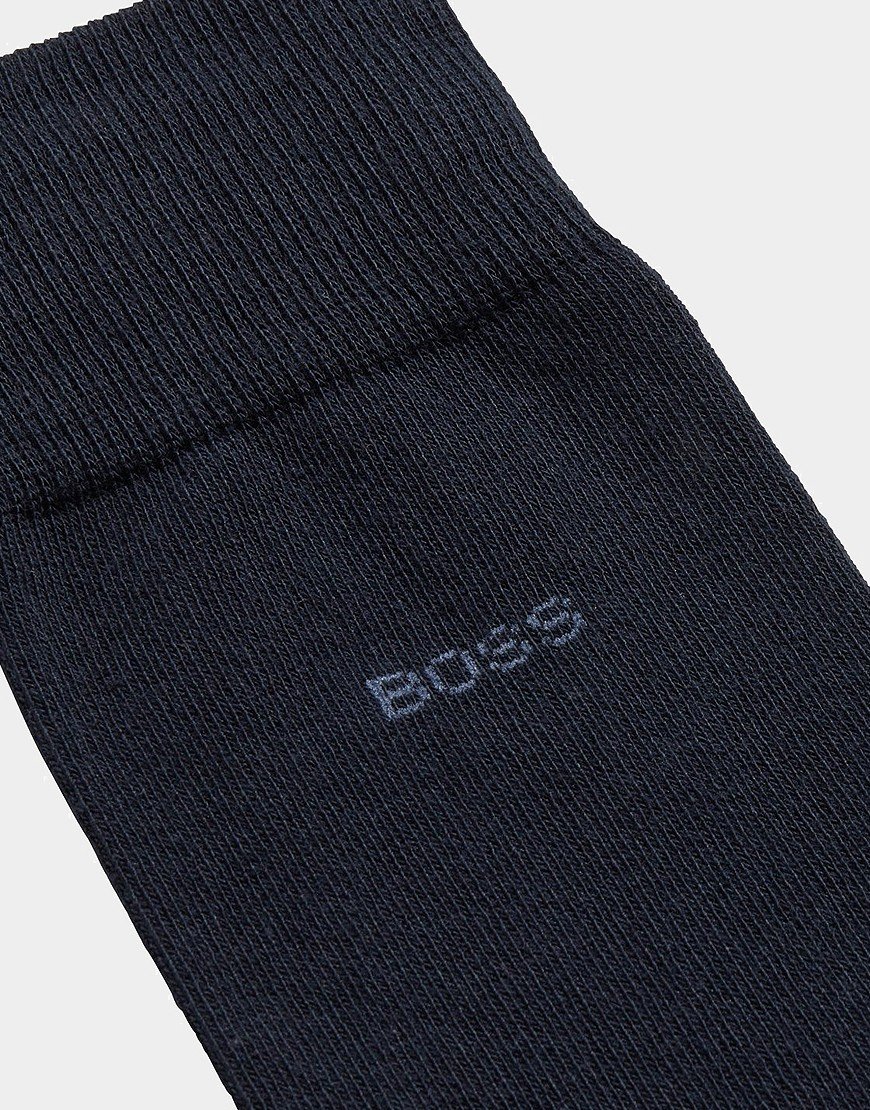 BOSS Regular Stretch 2 Pack Socks Dark Blue - Terraces Menswear