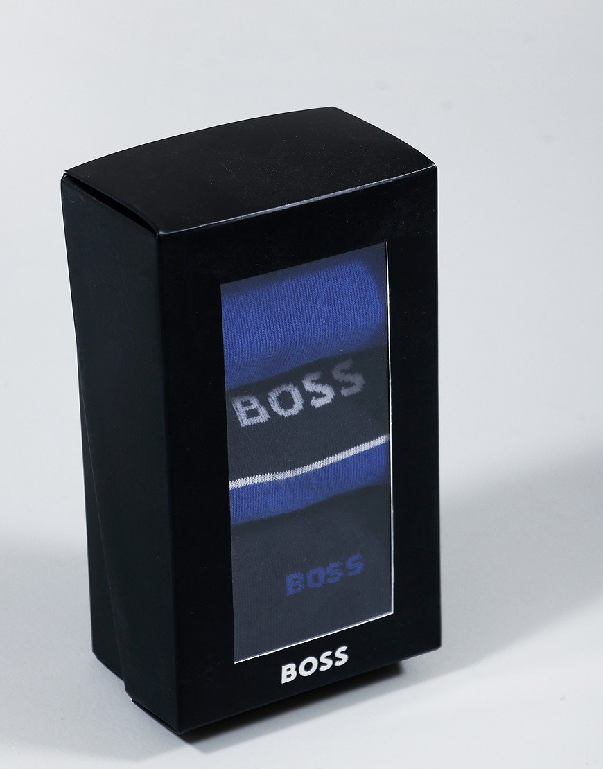 BOSS RS Gift 3 Pack Socks Dark Blue - Terraces Menswear
