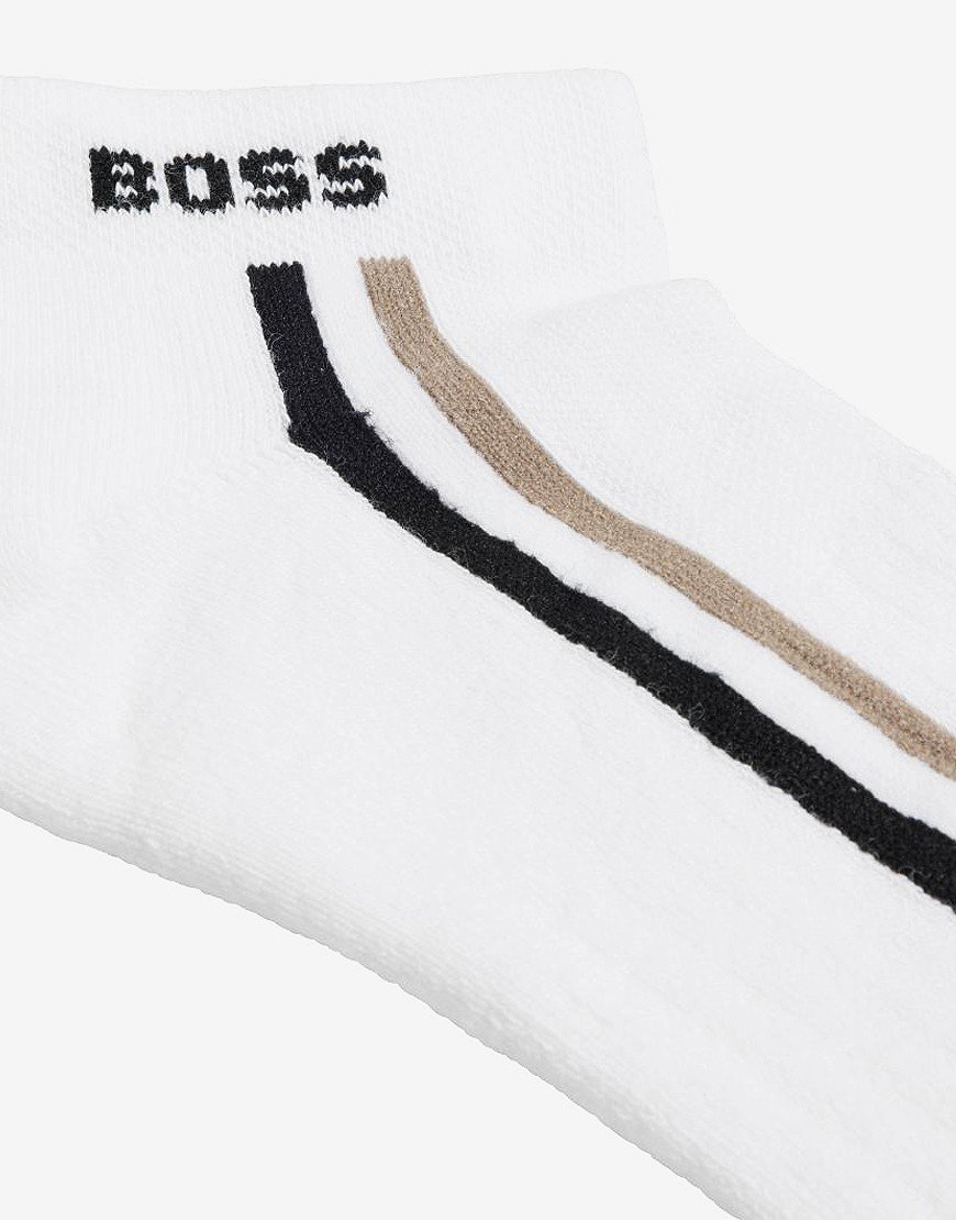 BOSS AS Rib Stripe Socks White - Terraces Menswear