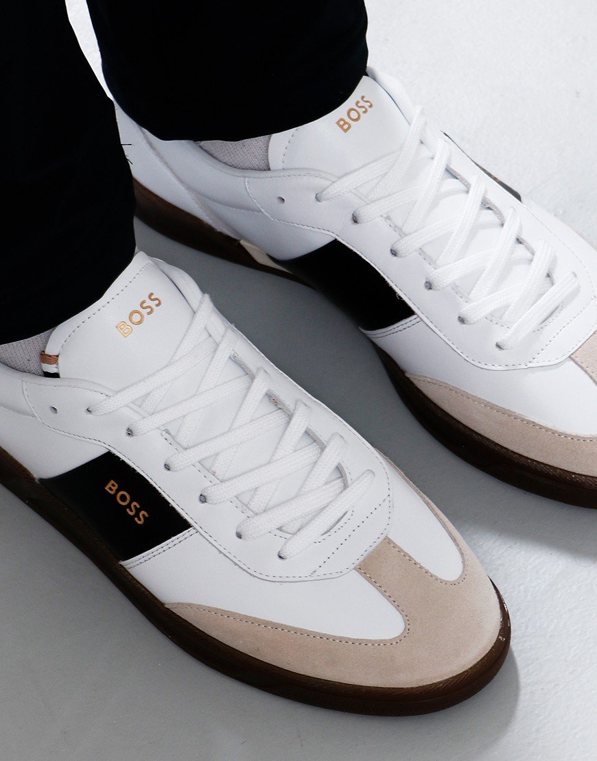 BOSS Brandon_Tenn_ltsd Trainers Open White - Terraces Menswear