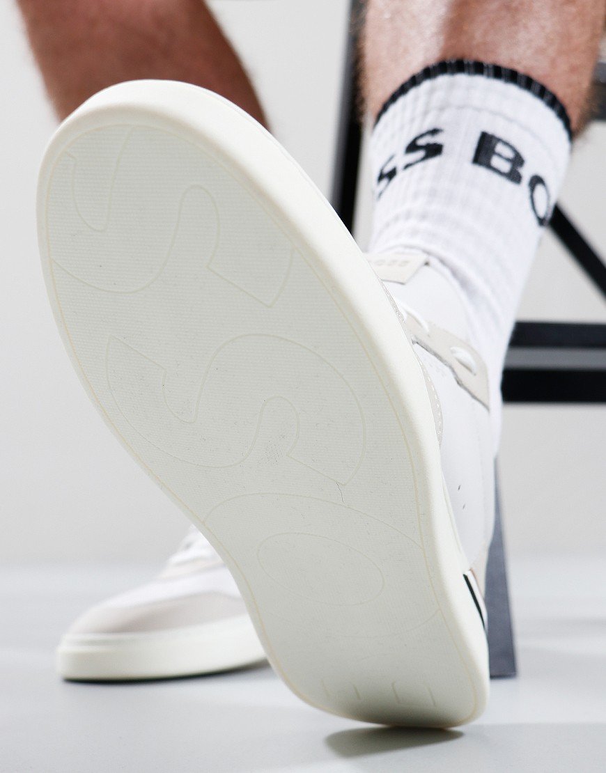 BOSS Clint_Tenn_nult Trainers Open White - Terraces Menswear