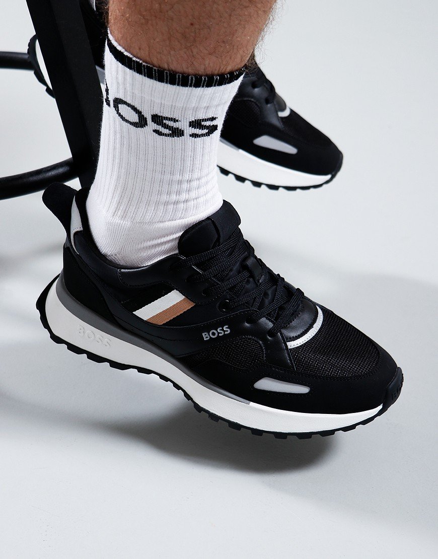 BOSS Jonah_Runn_mx_N Trainers Black - Terraces Menswear