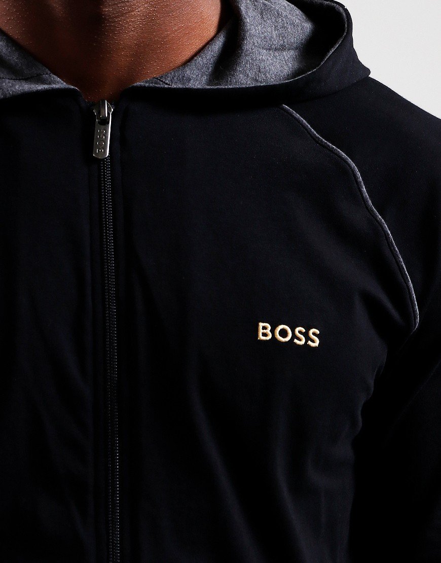 BOSS Mix & Match Zip Hood Sweat Black - Terraces Menswear