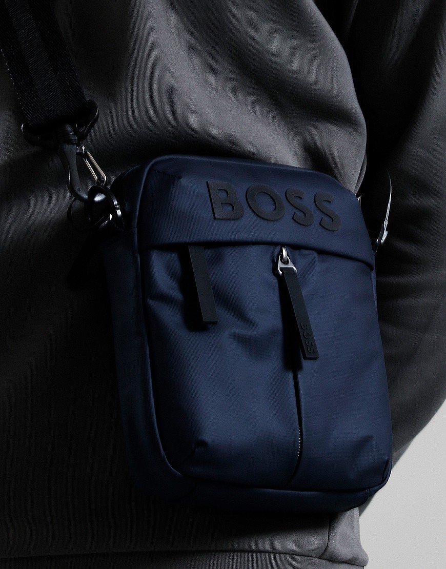 BOSS Stormy_NS_Zip Side Bag Dark Blue - Terraces Menswear