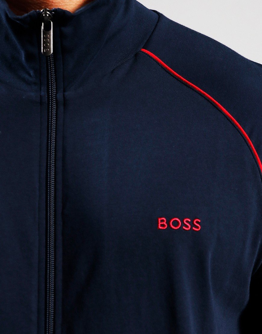 BOSS Mix & Match Zip Sweat Jacket Dark Blue - Terraces Menswear
