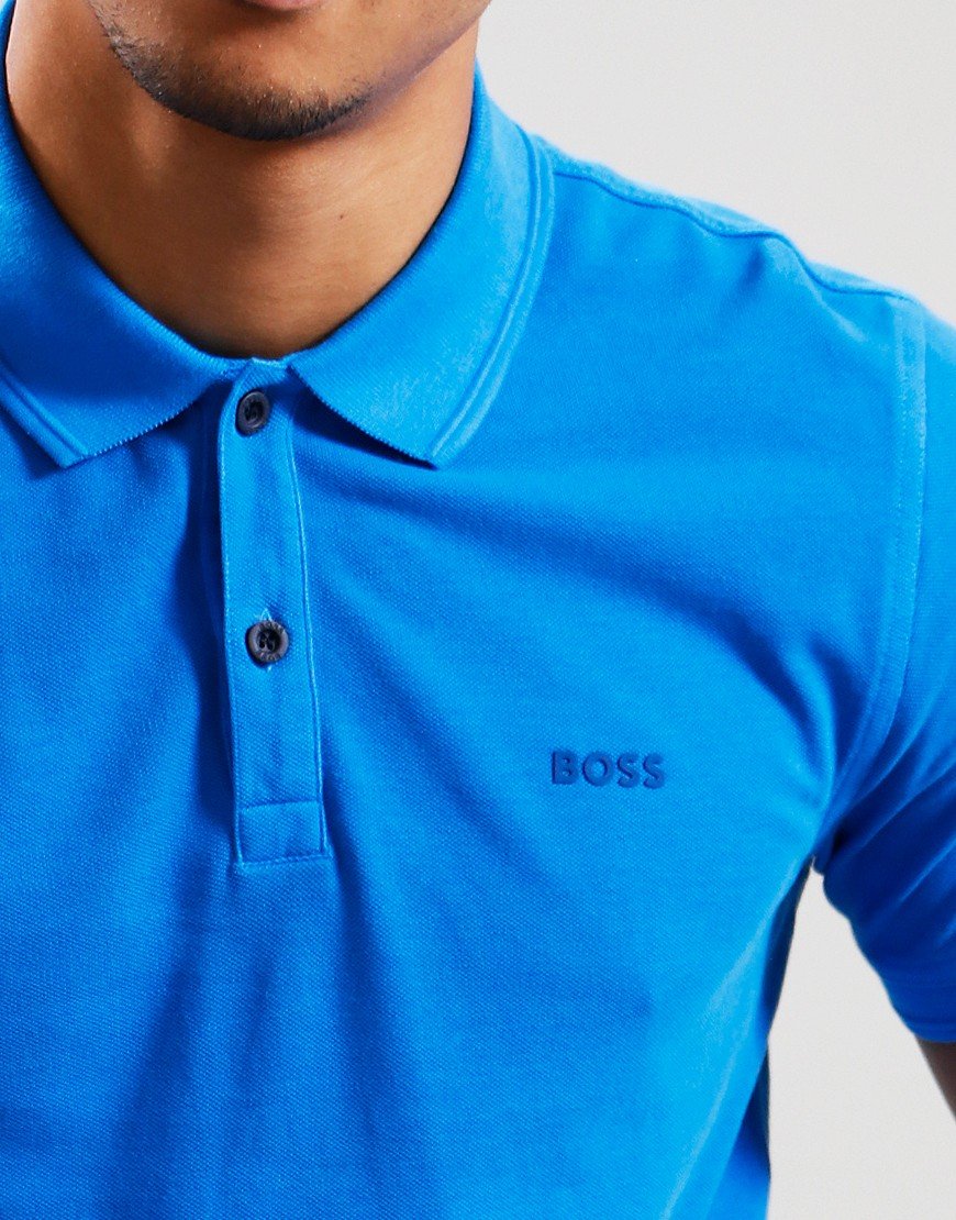 BOSS Prime Polo Shirt Open Blue 465 - Terraces Menswear