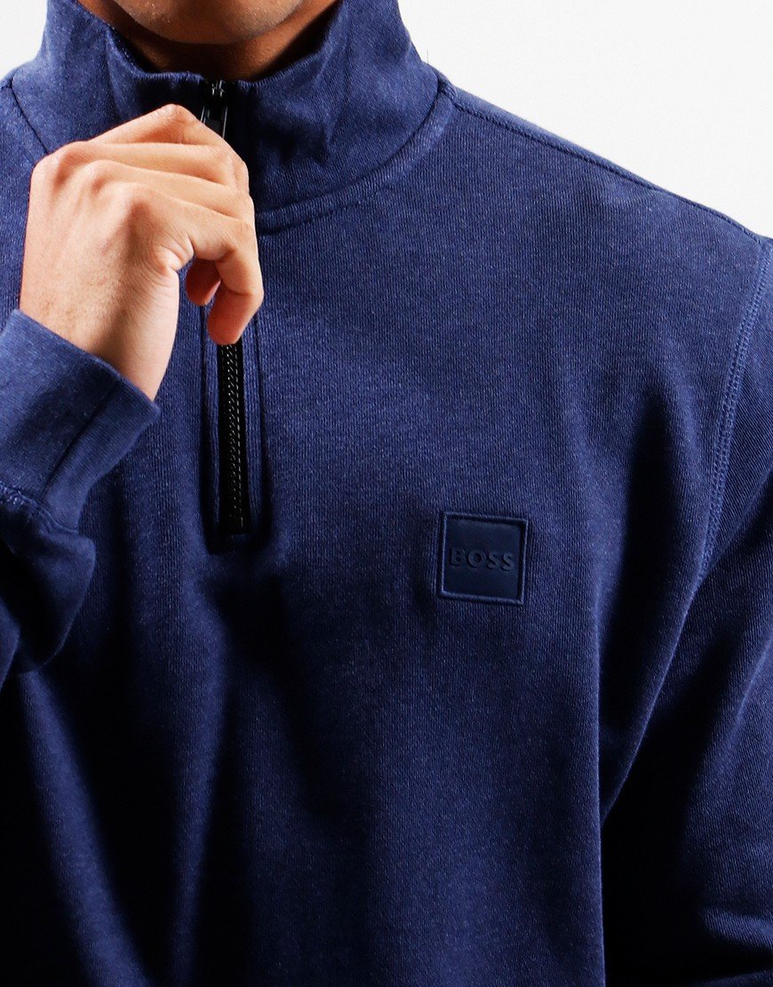 BOSS Zetrust Half Zip Sweat Navy - Terraces Menswear