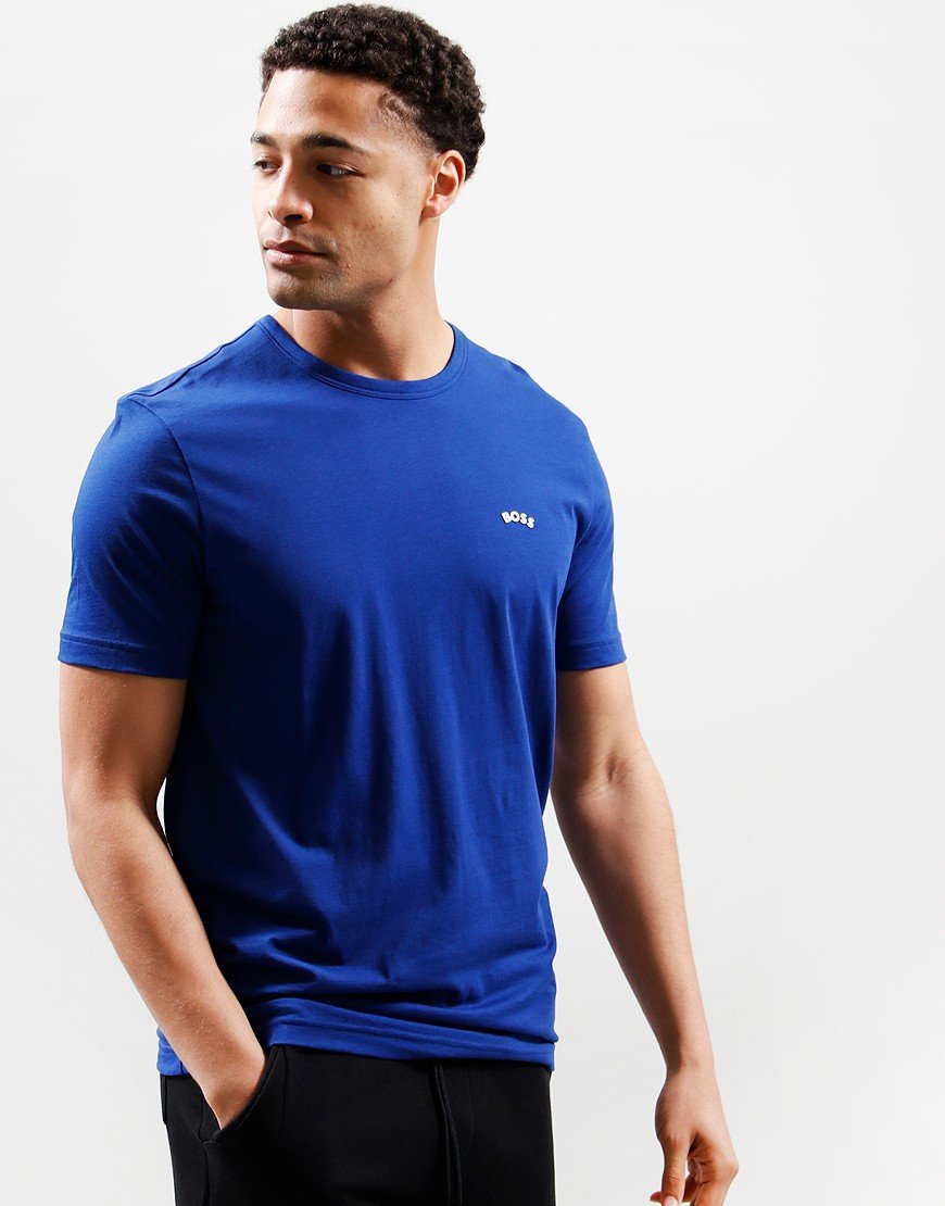 BOSS Tee Curved Bright Blue - Terraces Menswear