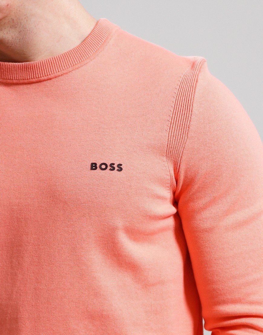 BOSS Ever-X Crew Knit Open Red - Terraces Menswear
