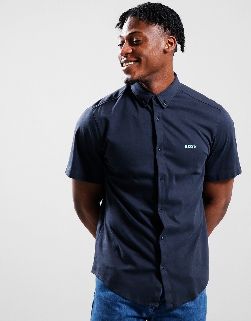 BOSS B_Motion Shirt Dark Blue - Terraces Menswear