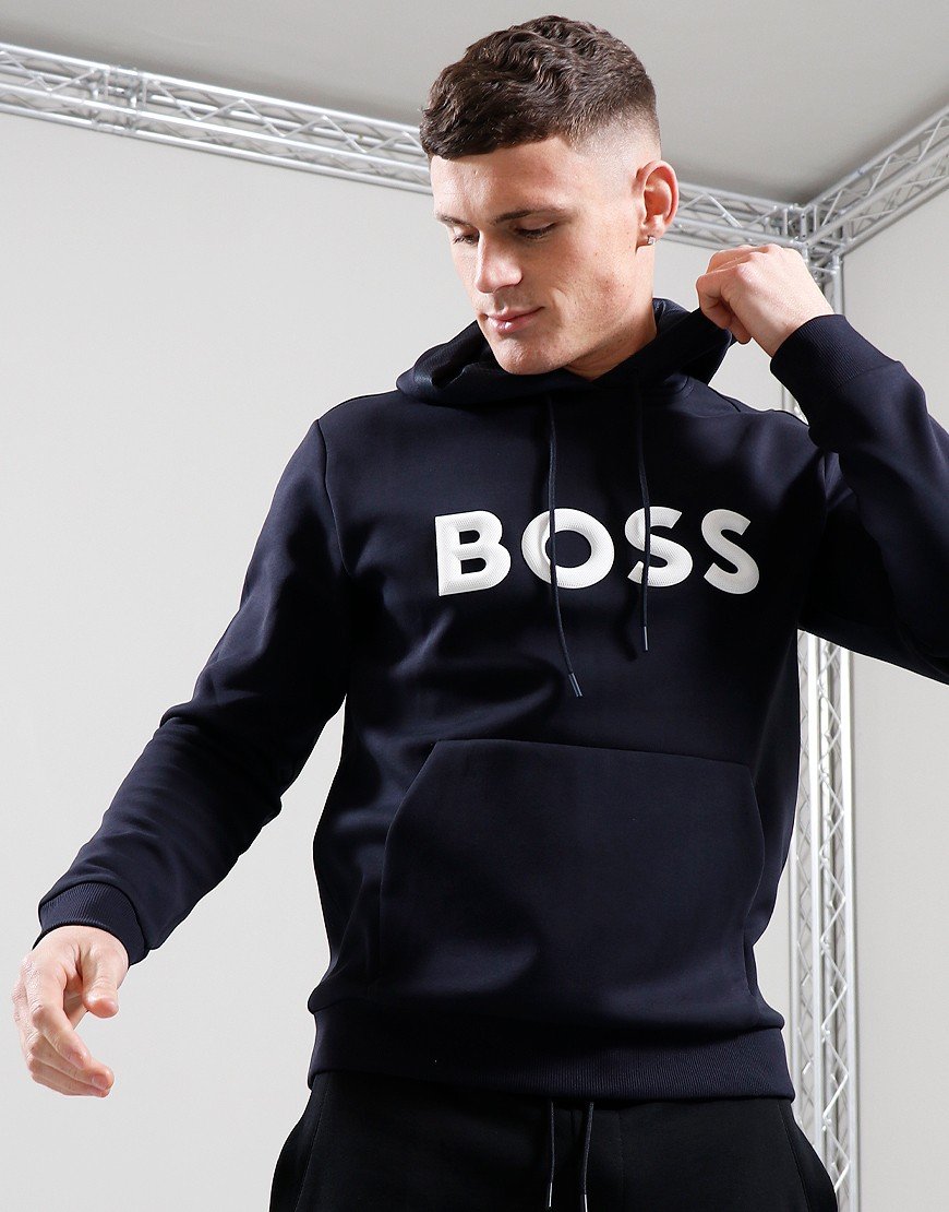 BOSS Soody 1 Hoodie Dark Blue - Terraces Menswear