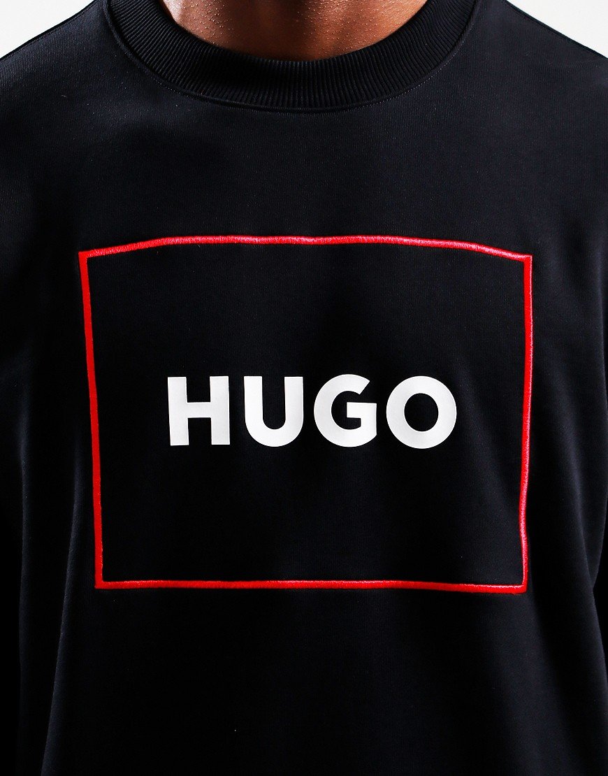HUGO Delery Crew Sweat Black - Terraces Menswear