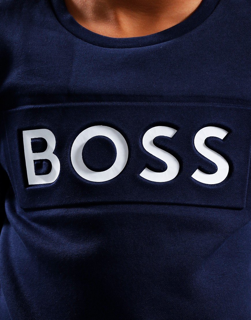 BOSS Kids Logo Crew Sweat Navy - Terraces Menswear