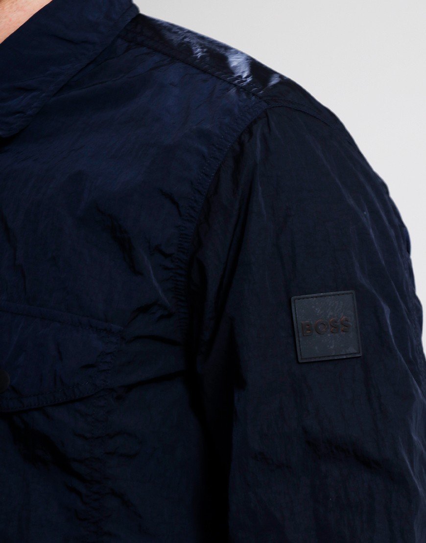 BOSS Lovel-Zip_8 Overshirt Dark Blue - Terraces Menswear