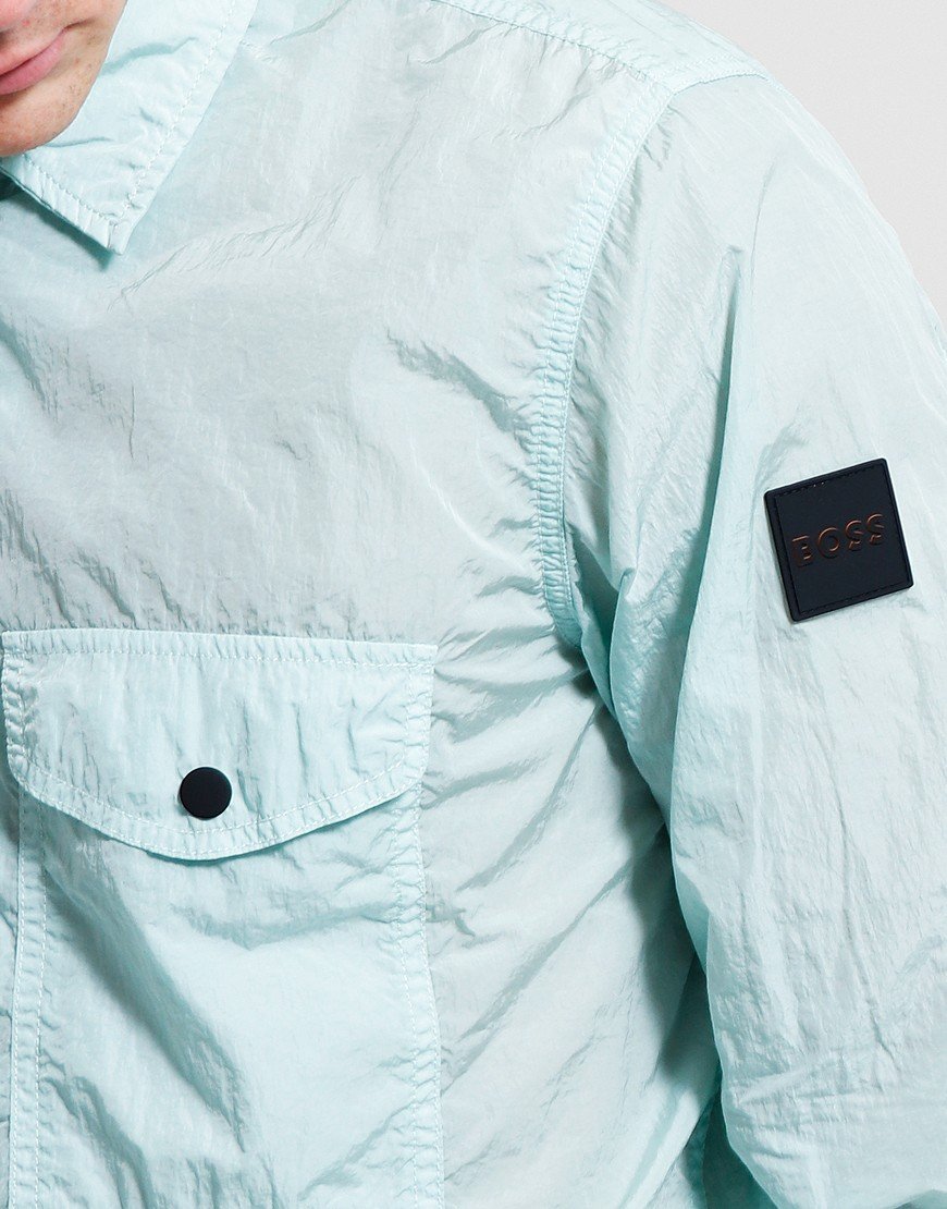 BOSS Lovel-Zip_8 Overshirt Turquoise/Aqua - Terraces Menswear