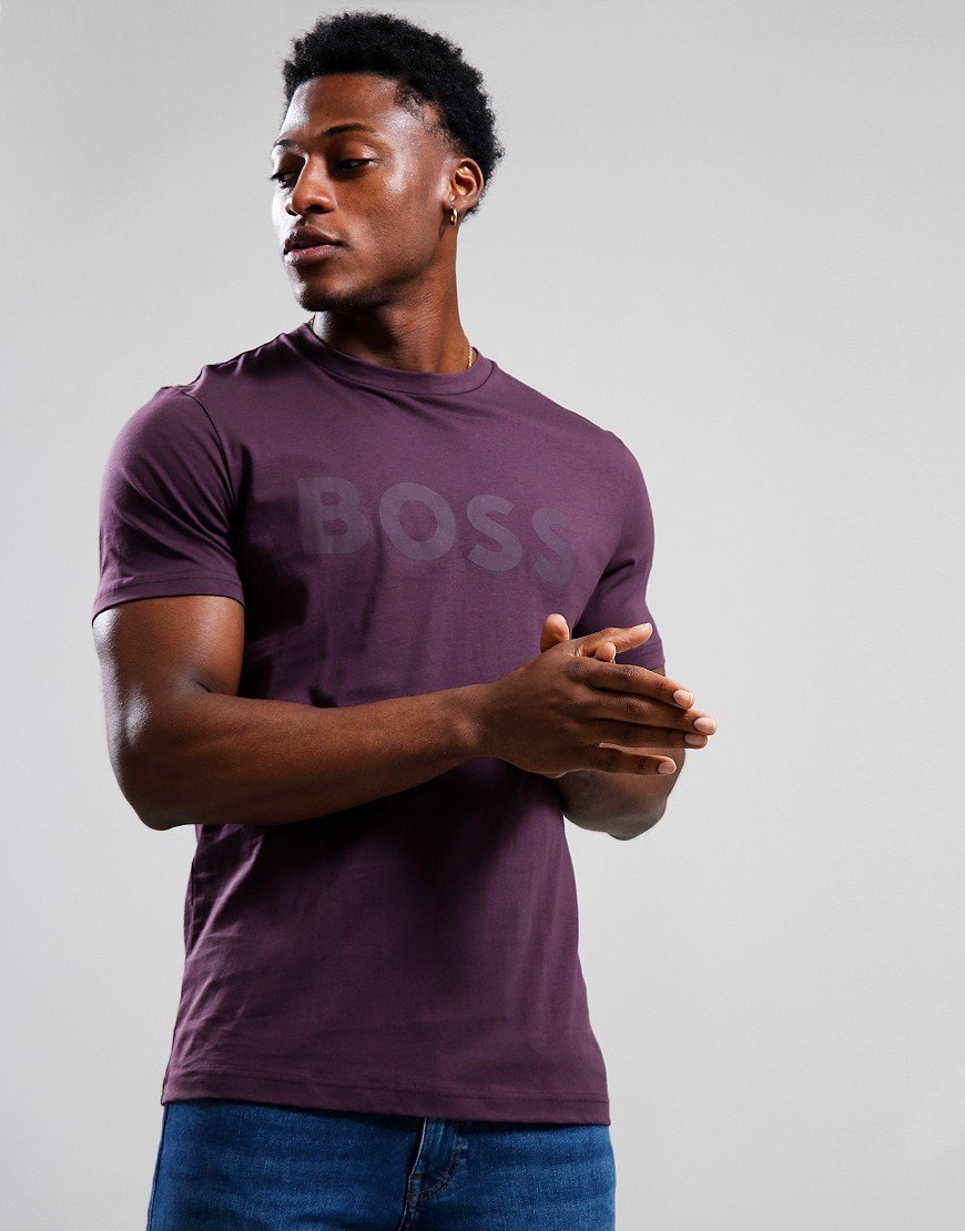BOSS Thinking 1 T-Shirt Open Purple - Terraces Menswear