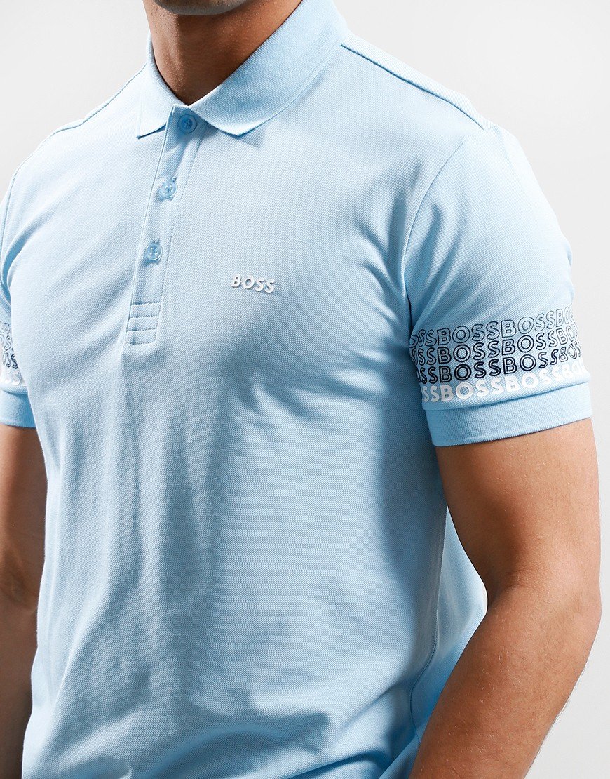 BOSS Paddy 2 Polo Shirt Light Pastel Blue - Terraces Menswear