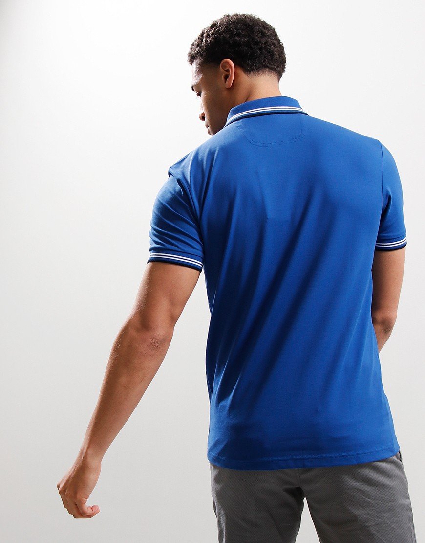 BOSS Paul Curved Polo Shirt Bright Blue - Terraces Menswear