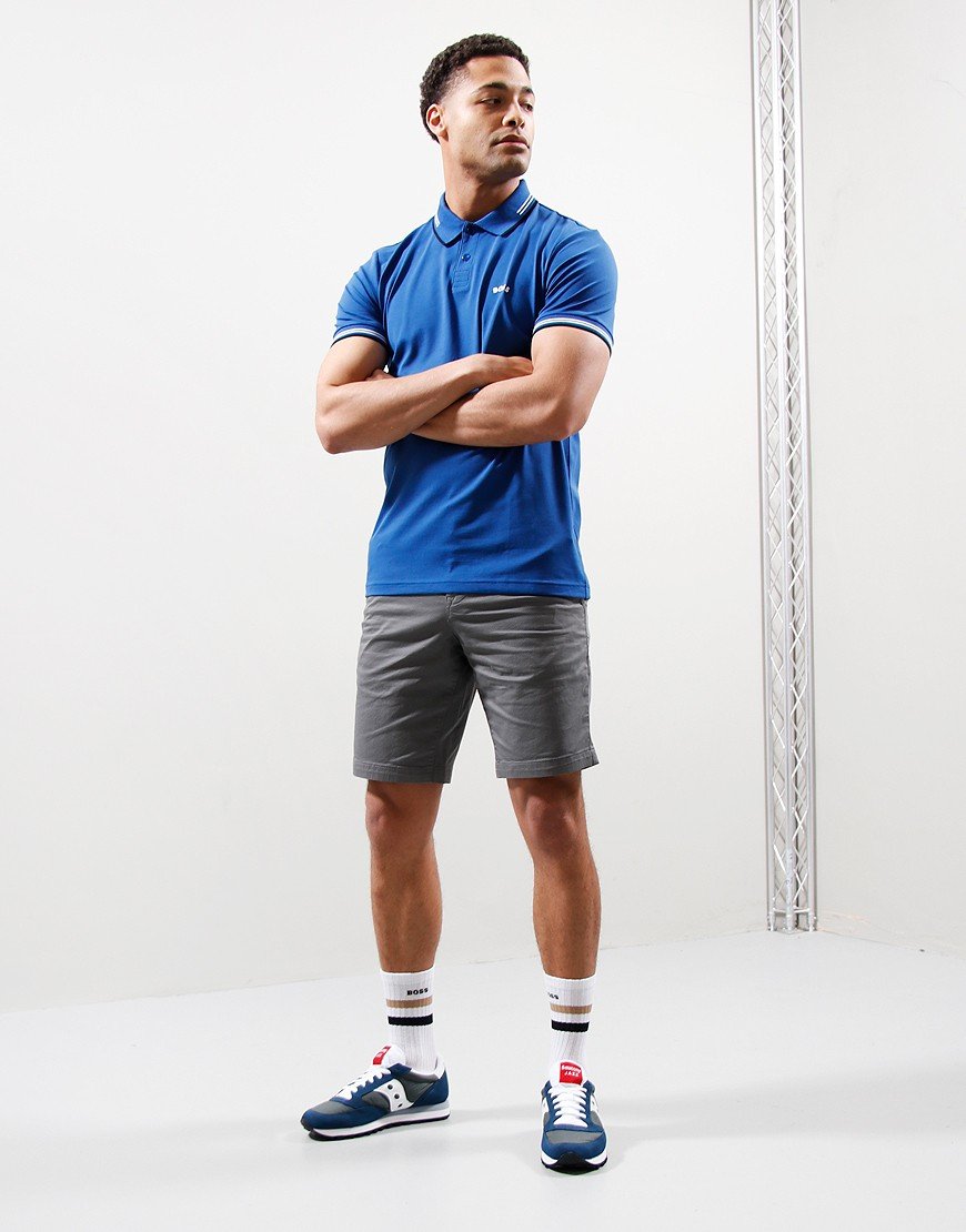 BOSS Paul Curved Polo Shirt Bright Blue - Terraces Menswear