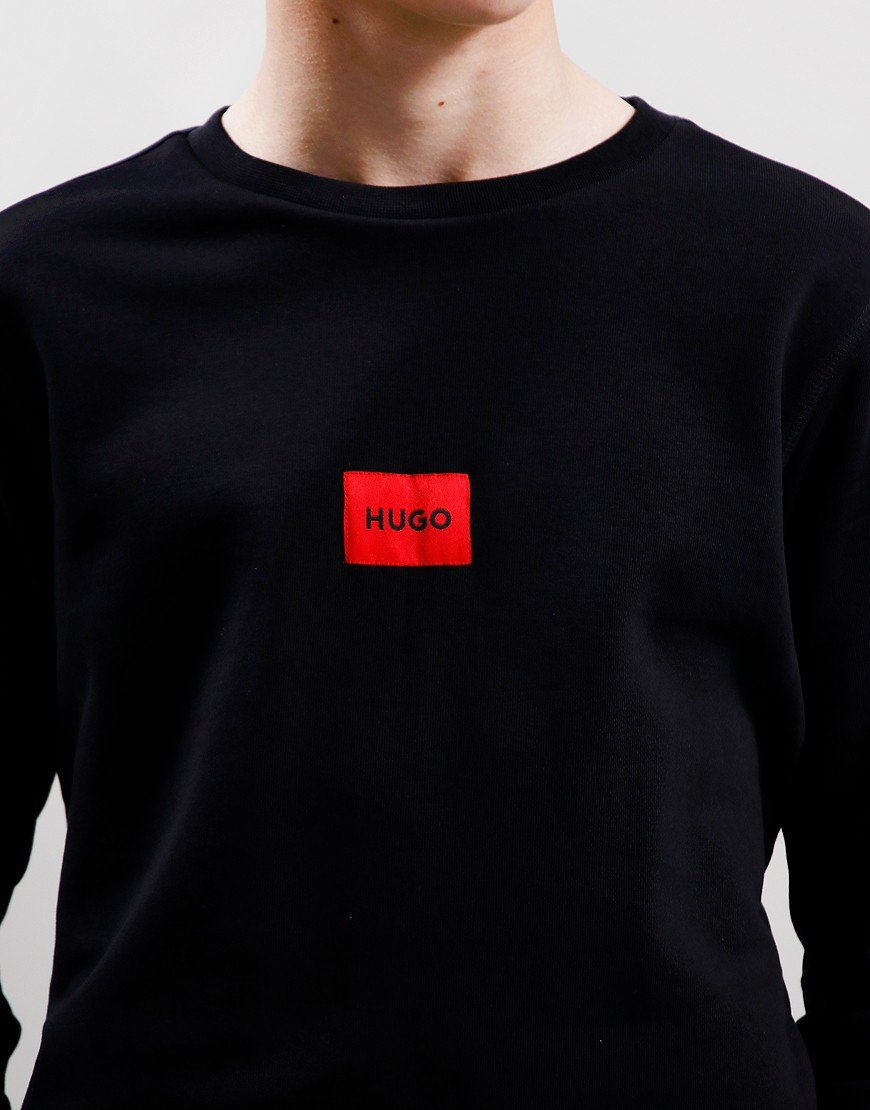 HUGO Kids Logo Crew Sweat Black - Terraces Menswear