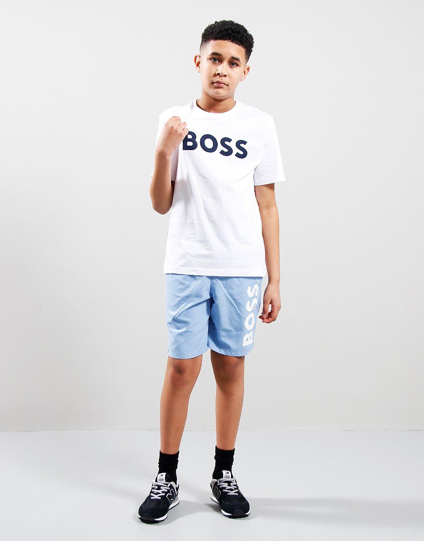 BOSS Kids Large Logo T-Shirt Blanc - Terraces Menswear