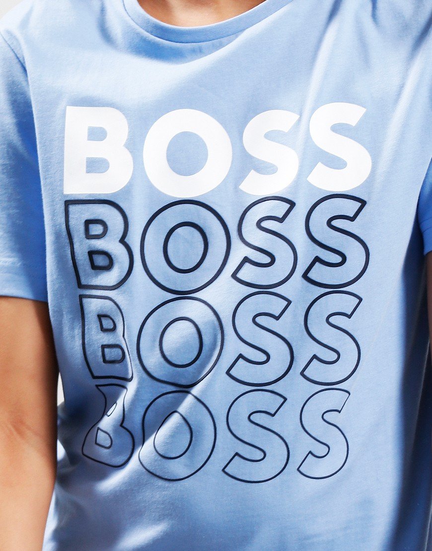 BOSS Kids Multi Logo T-Shirt Light Sky - Terraces Menswear