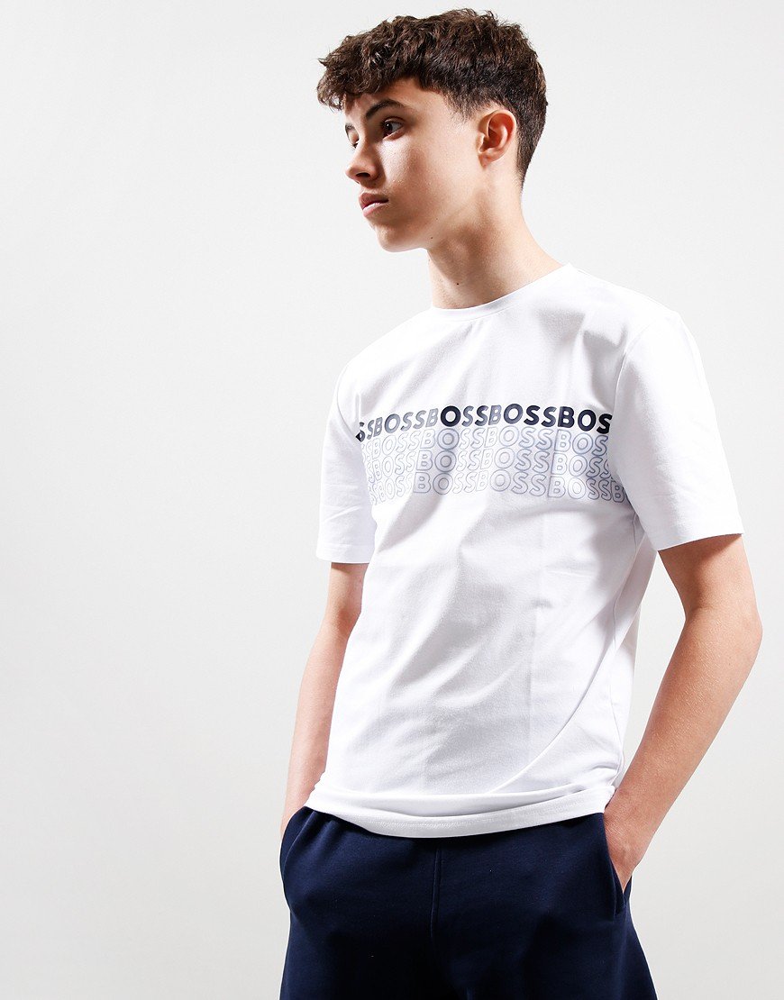 BOSS Kids Repeat Logo T-Shirt Blanc - Terraces Menswear