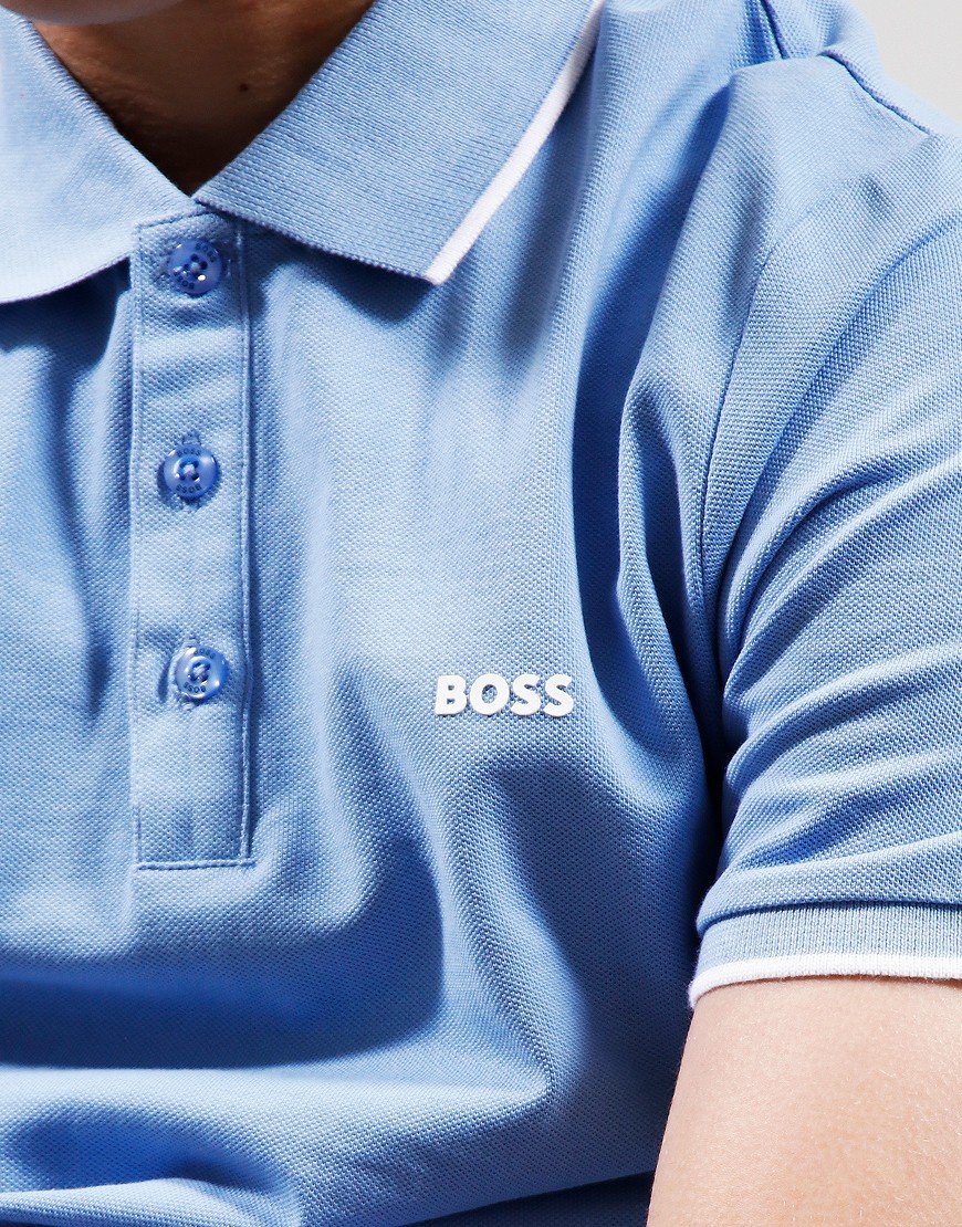 BOSS Kids Small Logo Polo Shirt Light Sky - Terraces Menswear