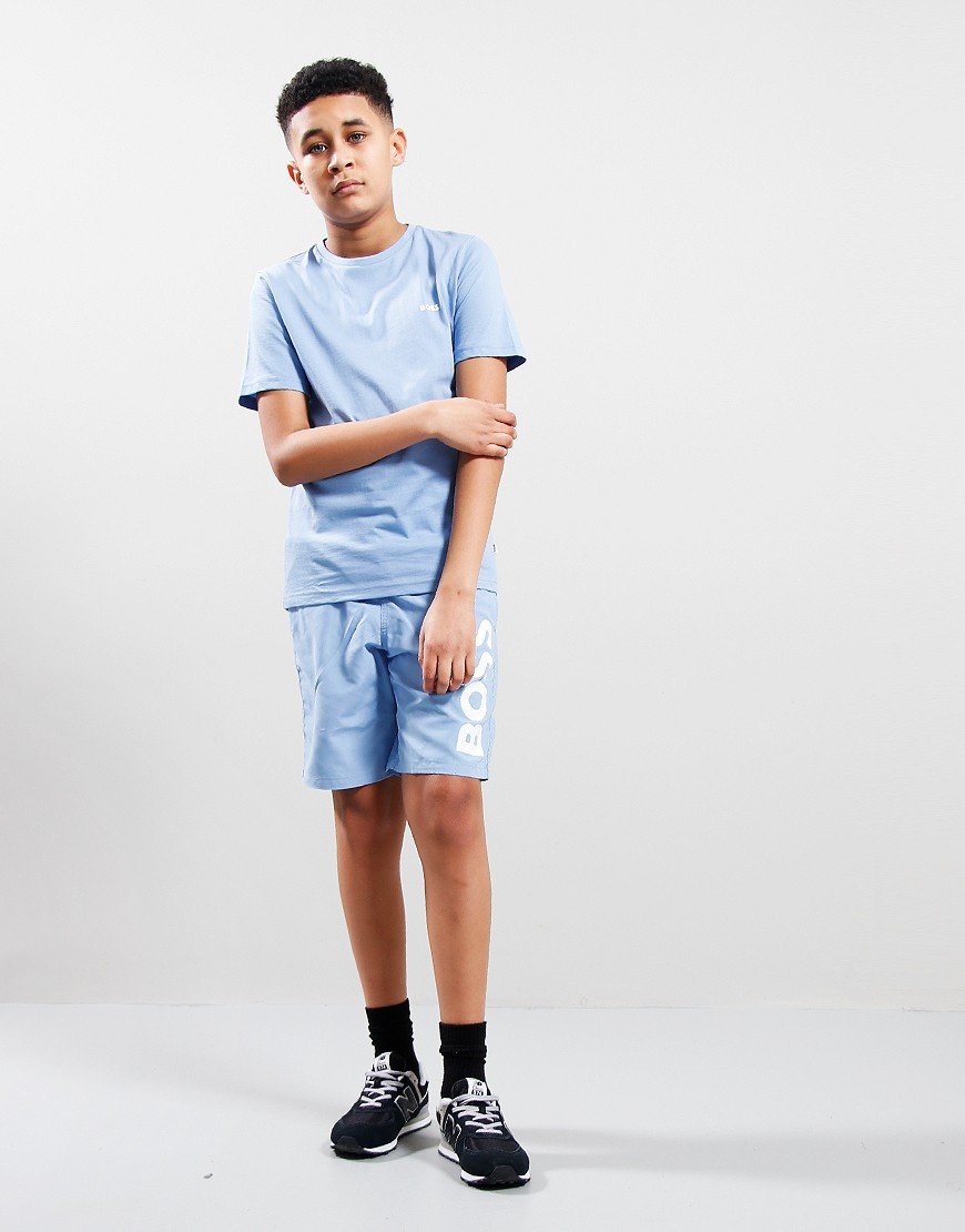 BOSS Kids Small Logo T-Shirt Light Sky - Terraces Menswear