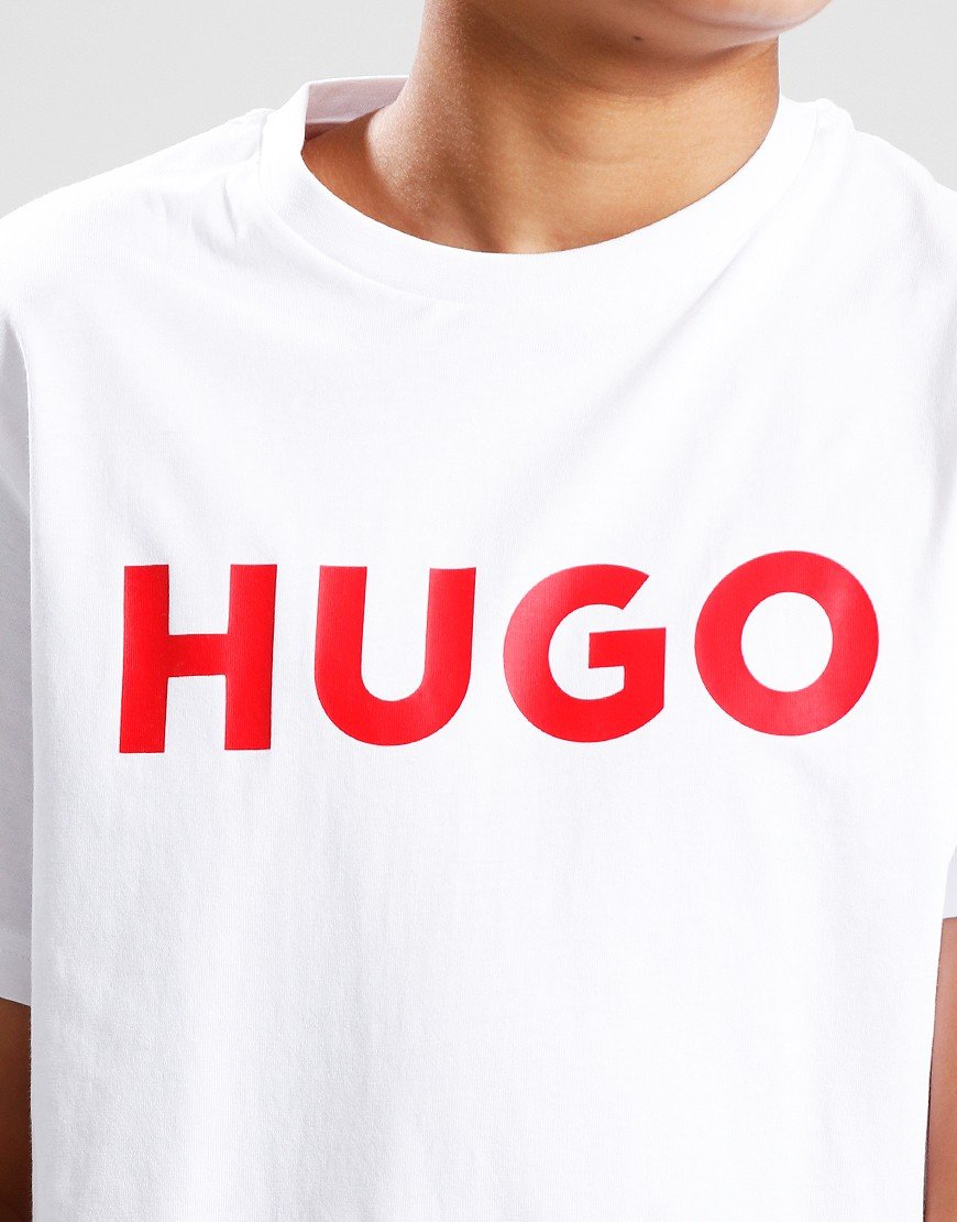 HUGO Kids Logo T-Shirt White - Terraces Menswear