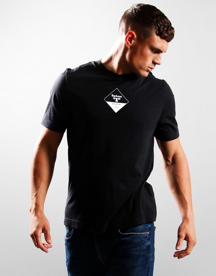 Barbour Beacon Relax Box Logo T-Shirt Black - Terraces Menswear