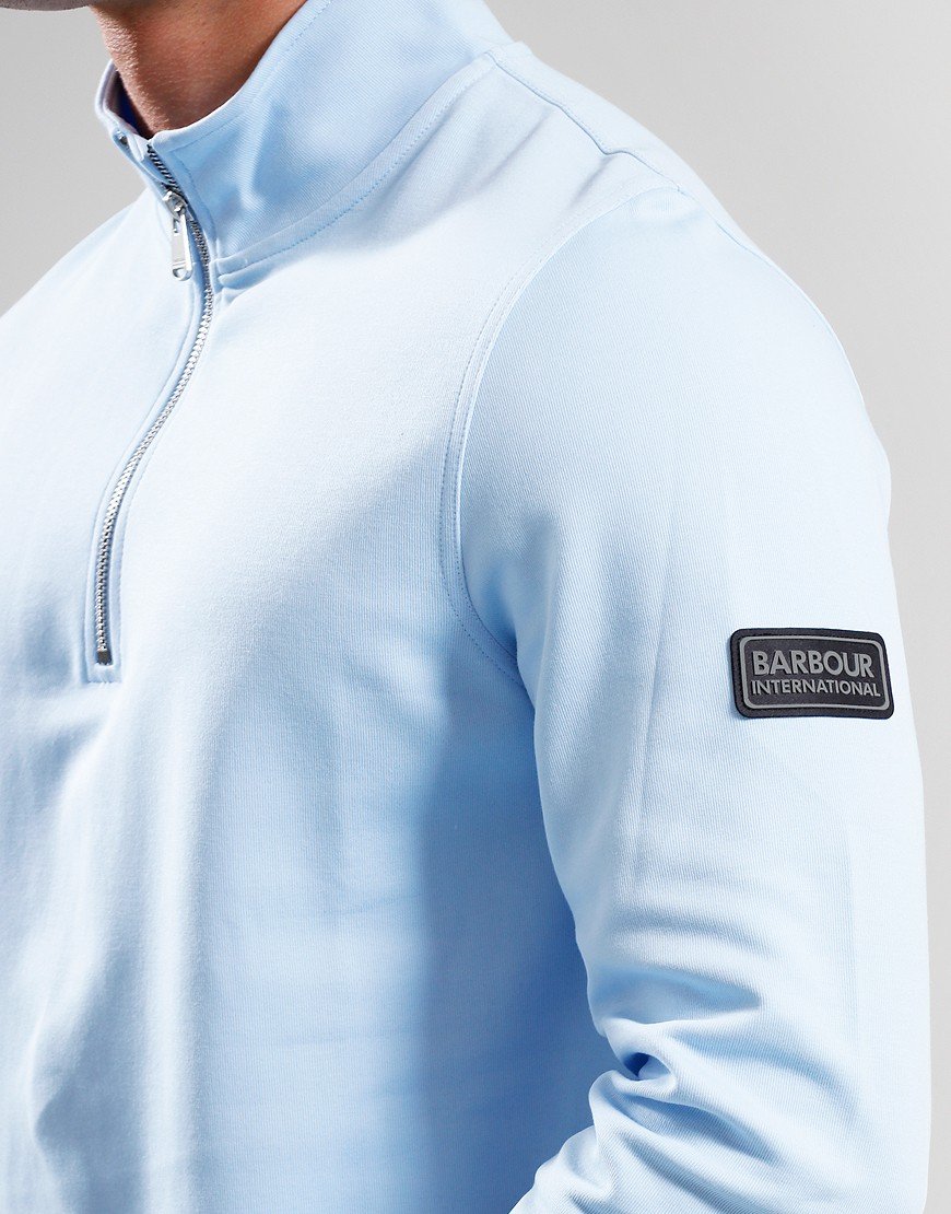 Barbour International Sprint Half Zip Sweat Chambray Blue - Terraces ...